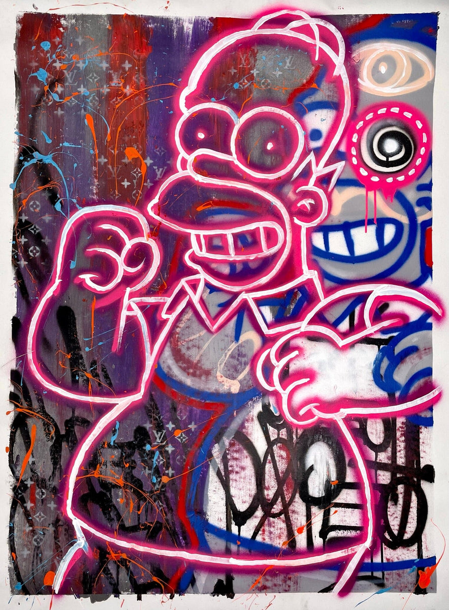 Homer Simpson - Louis Vuitton (Double Neon Series) – Post Modern Vandal