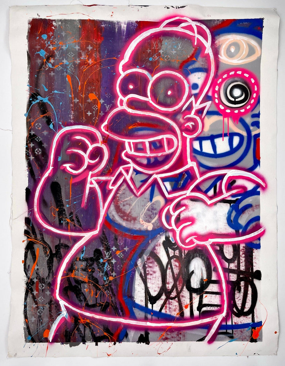 Homer Simpson - Louis Vuitton (Double Neon Series) – Post Modern Vandal